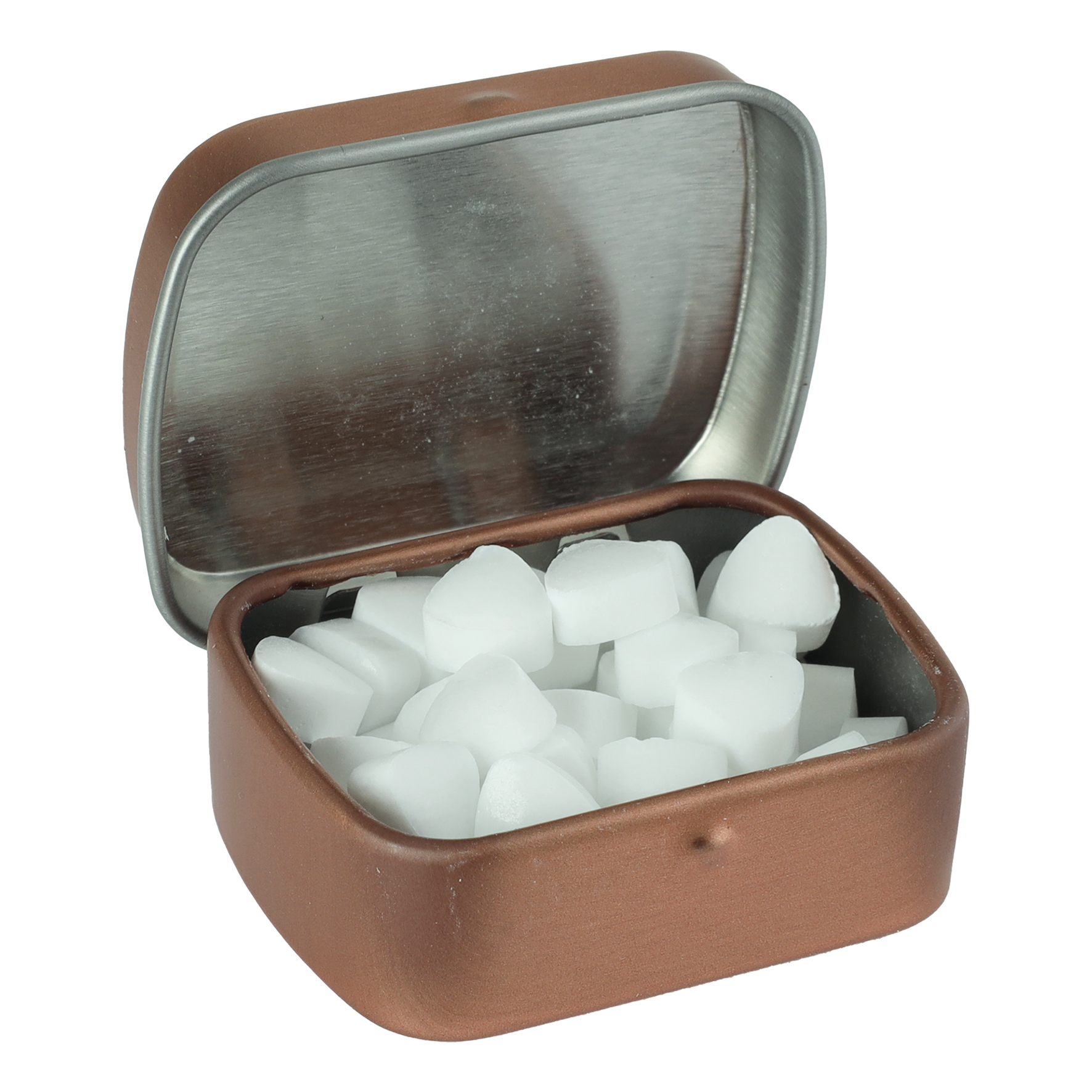CX0111 - Small flat hinged tin with sugar free mints | Branded ...